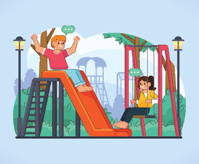 Kids Playdates Focused Concept