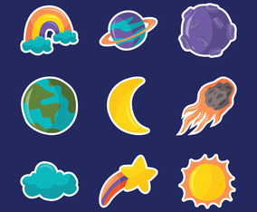 Free celestial bodies - Vector Art