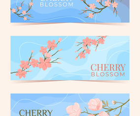 Floral Spring Banner Set Collection