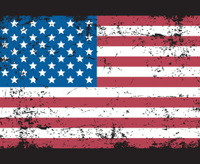 Distressed American Flag in Military Style