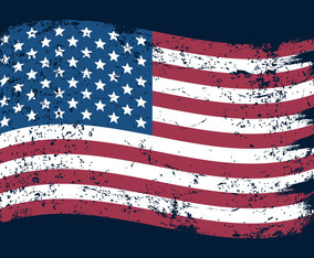Distressed American Flag in Military Style