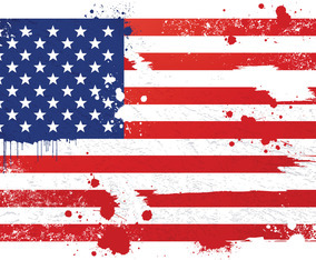 Distressed American Flag in Military Style