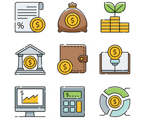 Financial Literacy Icon Set