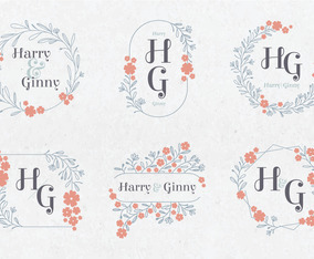 Set of Wedding Monogram Template