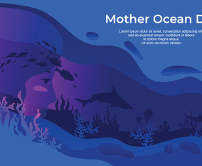 Free blue ocean - Vector Art