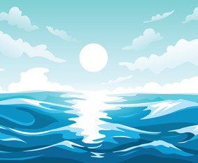 Free ocean landscape - Vector Art