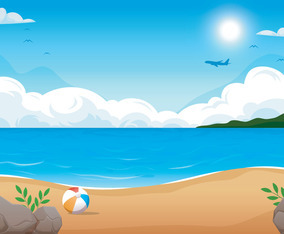 Free beach scenery - Vector Art