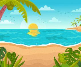 Free beach scenery - Vector Art