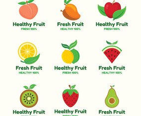 Set Of Fresh Vegetable Produce Logos