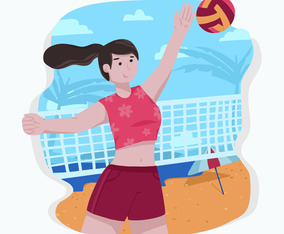 Free volleyball logo - Vector Art