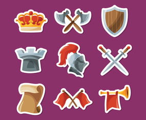 Medieval Sticker Set | FreeVectors