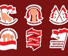 Indonesia Independence Day Sticker Set