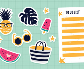 Summer Journaling Sticker Template