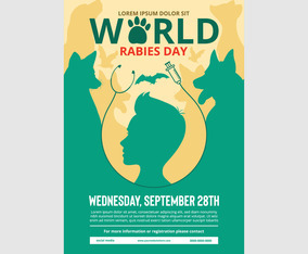 World Rabies Day Sticker Set | FreeVectors