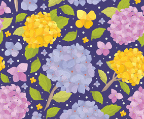 Hydrangeas Seamless Background