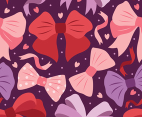 Ribbon Bow Seamless Pattern