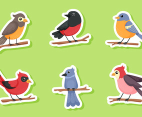 Free birds labels - Vector Art