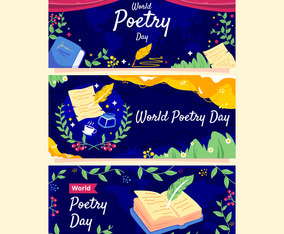 Set of Poetry Day Events Sticker Pack