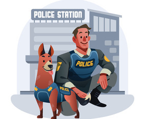 Free police dog - Vector Art