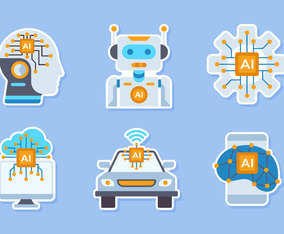 AI Robot Technology Banner Set | FreeVectors