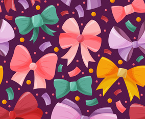 Ribbon Bow Seamless Pattern