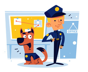 Free police dog - Vector Art
