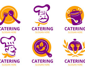 Set of Business Caterer Bakery Logos