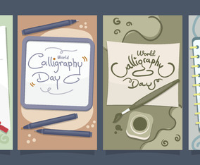 Free world calligraphy day - Vector Art