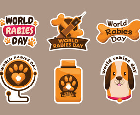World Rabies Day Sticker Collection | FreeVectors