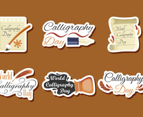 World Calligraphy Day Set | FreeVectors