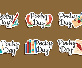 Set of Poetry Day Events Sticker Pack