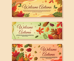 Fall Floral Banner Set