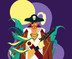 One-eyed Pirate Vector | FreeVectors