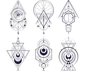 Minimalist Tattoo Geometric Line Template