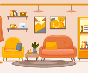 Free home interior - Vector Art