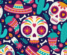Calavera Skull Pattern | FreeVectors