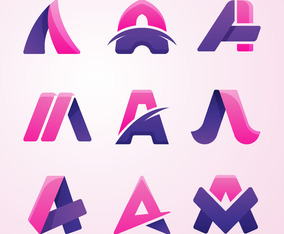 Set of Multi Color Alphabet