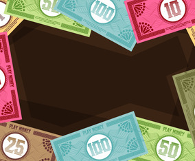 Colorful Fake Play Money Background