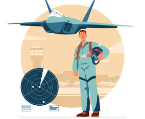 Free fighter jet pilot - Vector Art