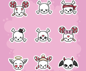 Skull Sticker Set | FreeVectors