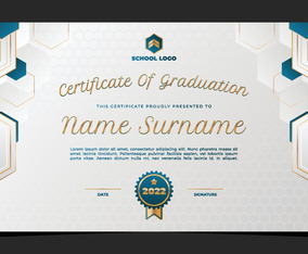 Elegant Navy Blue and Gold Certificate of Graduation Template