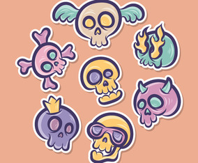 Skull Sticker Set | FreeVectors