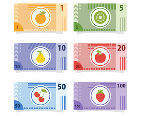 Fake Paper Money with Flower Elements