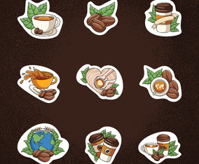 Coffee Stickers Set | FreeVectors