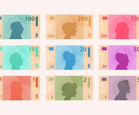 Real Paper Money Elements Elements | FreeVectors