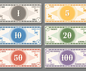 Fake Paper Money with Flower Elements