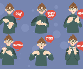 Shopping Sign Language | FreeVectors