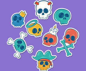 Skull Sticker Set