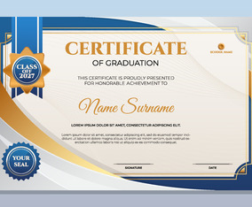 Modern Simple Graduation Certificate Template | FreeVectors