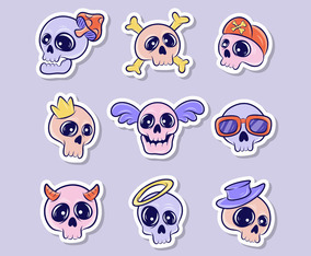 Skull Sticker Set